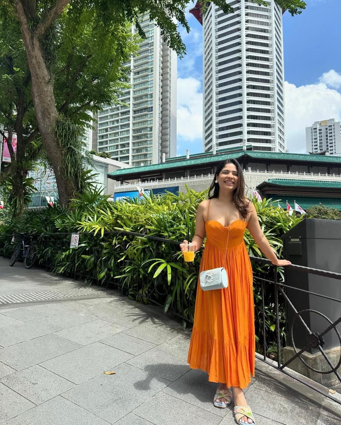 Tangerine Summer Dress Clearance Stock