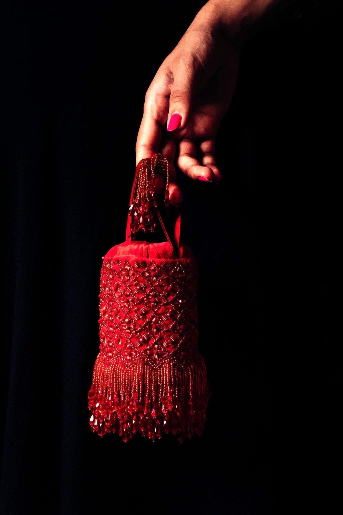 Pandora Mini Red Bucket Bag